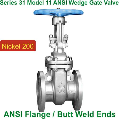 Nickel 200 Gate Valve, UNS N02200 Gate Valve, EN 2.4066 Gate Valve